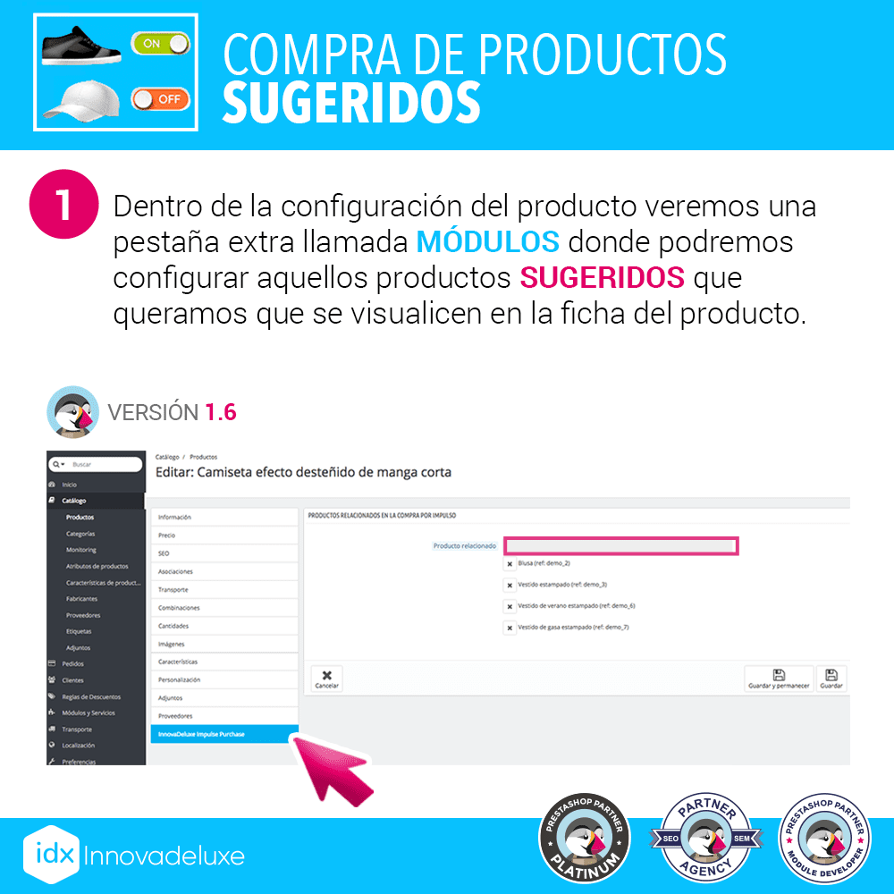 Módulo de Productos Sugeridos Compra Impulsiva - Innovadeluxe